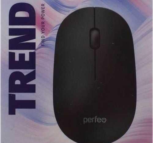 Мышь беспроводная Perfeo trend 3 кн. DPI 1200, USB, черная