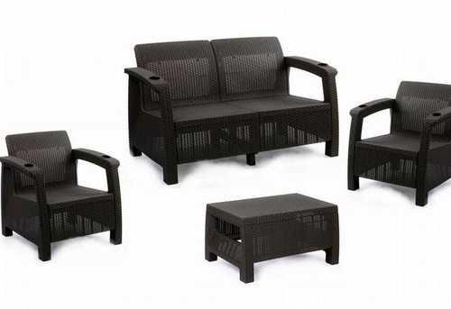 Мебель "Ротанг-плюс" два кресла+диван+стол,7865