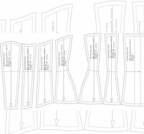 Лекала подгрудного корсета с инстукцией
