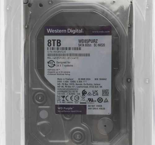 Жесткий диск WD sata-III 8TB WD85purz Surveillanc