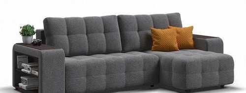 Угловой диван с подлокотником-полкой
