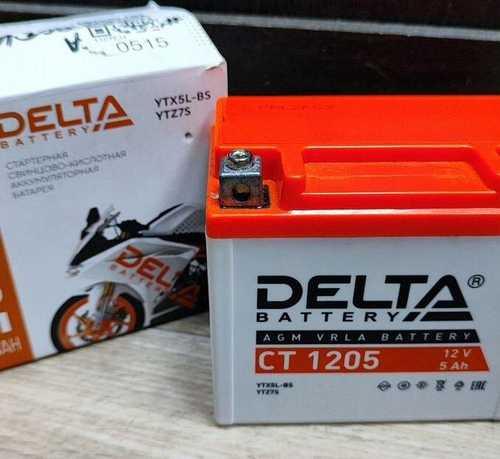 Мото аккумулятор Delta CT 1205 (12V / 5Ah / 80A)