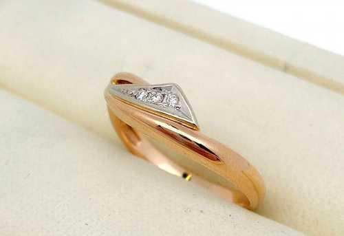 Золотое кольцо с бриллиантами 585пр. размер: 16