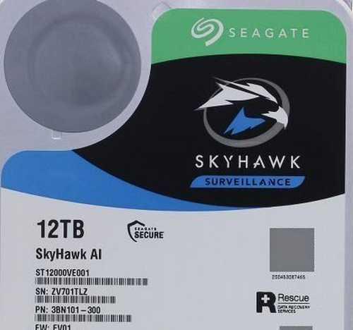 12 тб Жесткий диск Seagate SkyHawk AI ST12000VE001