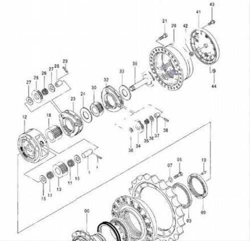 Комплект запасных частей в редуктор ZX240-3 924383