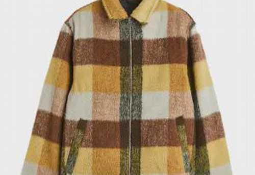 Куртка-рубашка H&M Felted Wool-blend, желтый/корич