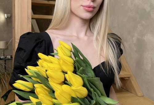 Желтые тюльпаны на 8 марта 2024 опт