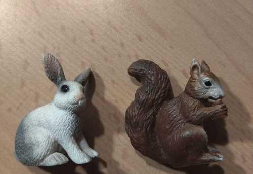 Коллекционные фигурки schleich белка и кролик