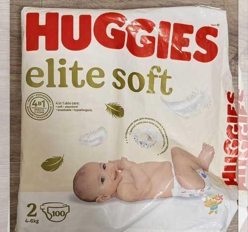 Подгузники huggies elite soft 2, 32 шт