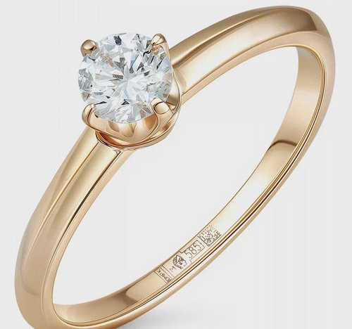 Кольцо с выращенным бриллиантом 0,281 ct