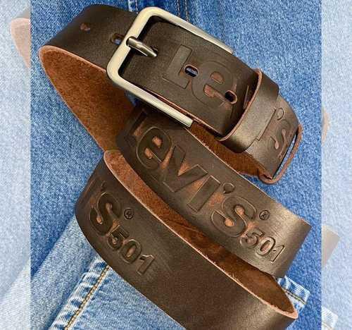 Кожаный ремень Levi's 501 Brooklyn Brown