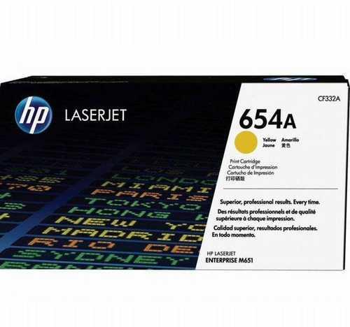 Оригинальный картридж hp CF332A (№654A) Жёлтый