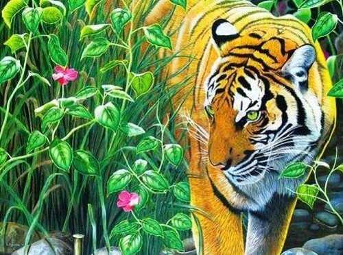 Алмазная мозаика 40х50 "Амурский тигр"