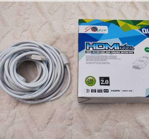 Белый кабель hdmi 2.0 Ultra HD iOpen 10 м