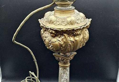 Старинная керосиновая лампа "ангелы барокко", выс