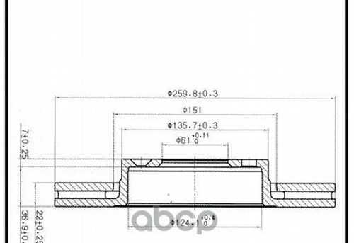 Диск тормозной перед LCV ADC1715V allied NI