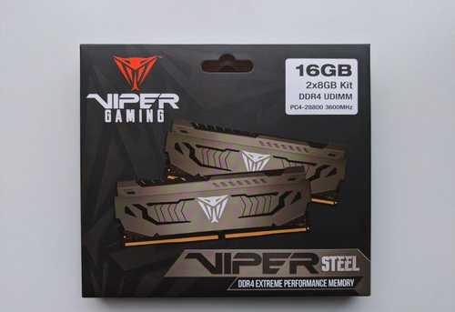 Patriot Viper Steel 16GB (2x8GB) 3600MHz. Новая