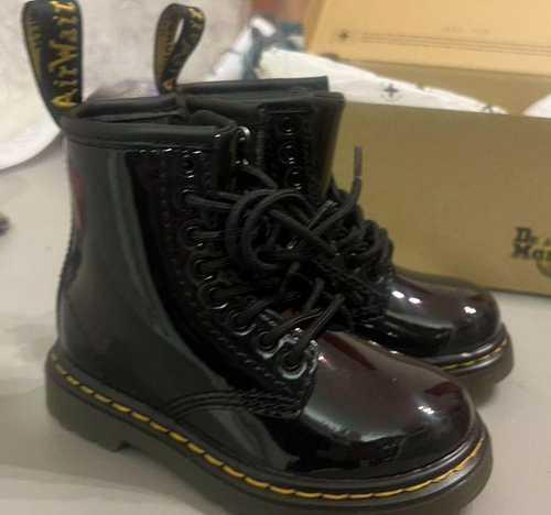 Детские Dr. Martens 1460 Black Patent Lamber