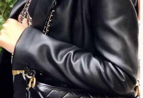Кожаный удлиненный пиджак Zara