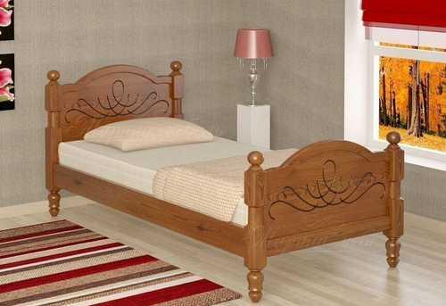 Кровать односпальная Лама с рисунком массив дерева