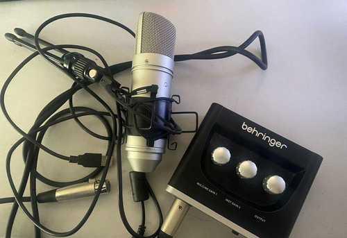 Микрофон + Звуковая карта Beringer + Tascam TM-80