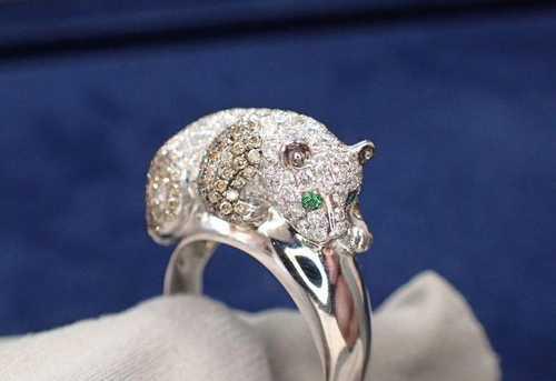 Золотое кольцо с ситаллами и бриллиантами