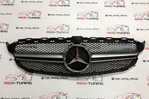 Решетка Mercedes в стиле AMG C63 W205 Matte Chrome