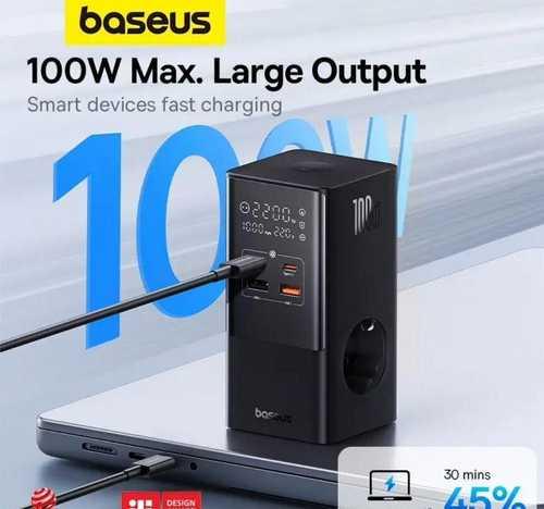 Сетевая зарядная станция 6 в 1 Baseus100w Gan 5Pro