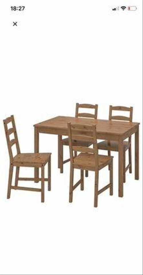 Стол и 4 стула йокмокк IKEA