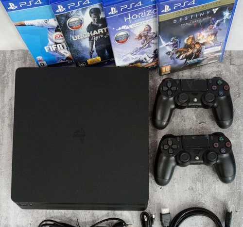 Sony Playstation 4 slim 1000 gb с играми