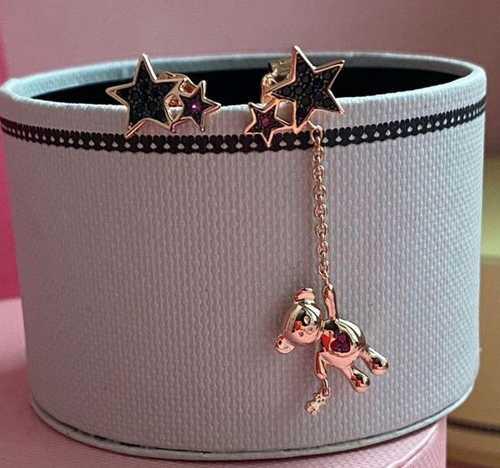 Серьги Tous Teddy Stars в розовом вермель