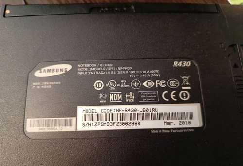 Ноутбук samsung r430