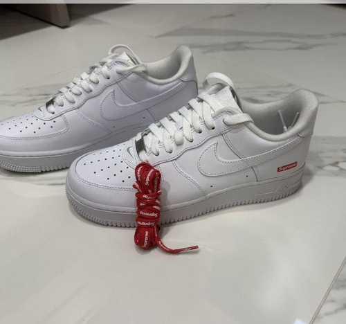 Nike air Force 1 x Supreme Белые оригинал