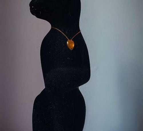 Статуэтка керамическая,бархатная черная кошка