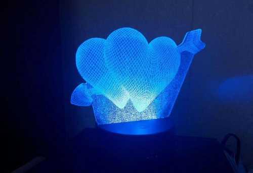 Светильник ночник 3D лампа