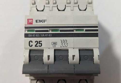 Автоматический выключатель 3P 25А (C) EKF