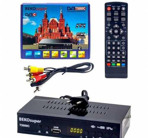 Приставка DVB-T2/C для цифрового (beko super T8000