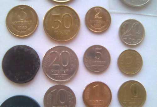 Монеты и бум деньги с 1972 г, белорусск 92, тенге