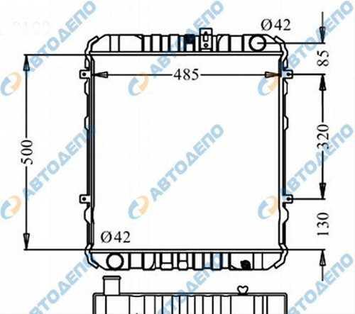 Радиатор охлаждения двигателя, медный, следы устан