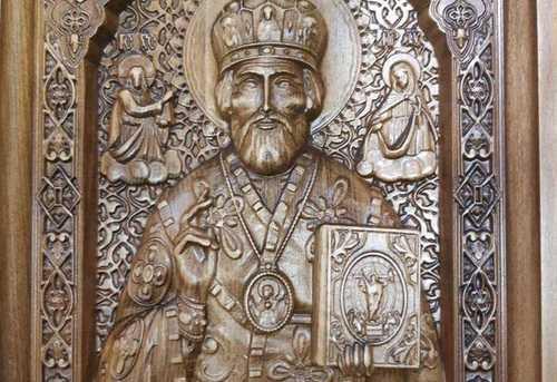 Икона резная из дерева