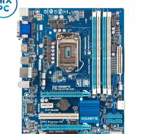 Материнская плата LGA1155 gigabyte GA-H77M-D3H Б.У