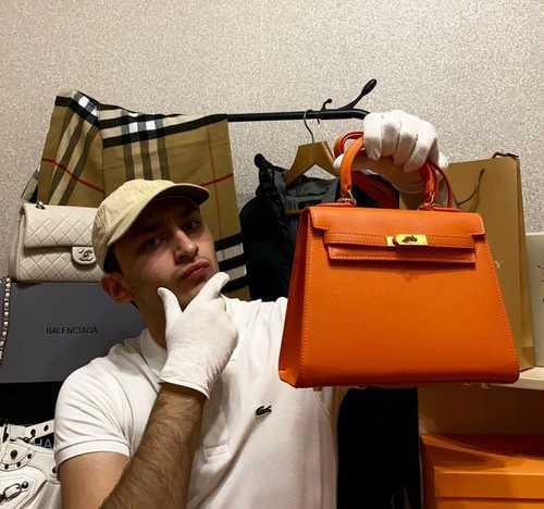 Женская сумка Hermes из натуральной кожи