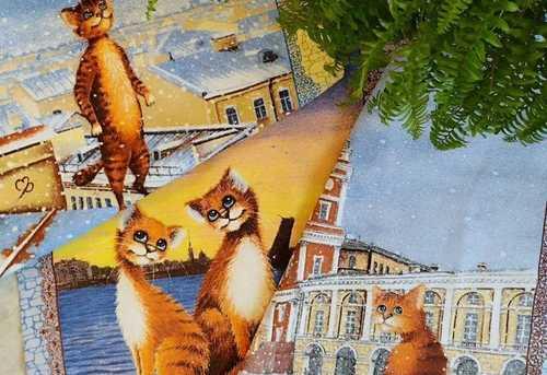 Набор полотенец, сувенир "Питерские коты"
