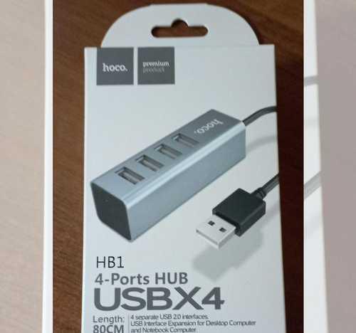 USB-концентратор hoco HB1, 4 гнезда