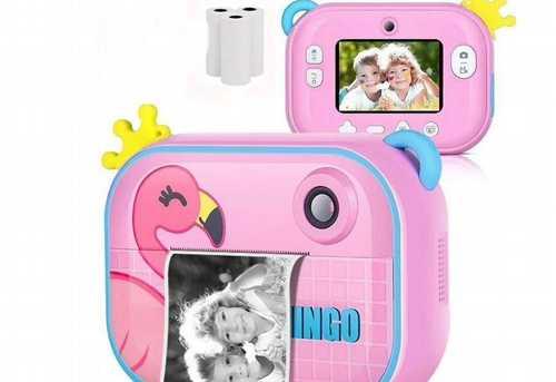 Детский фотоаппарат с мгновенной печати в чехле