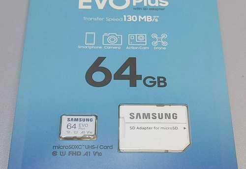 Карта памяти Samsung EVO Plus 64GB microsdxc Новая