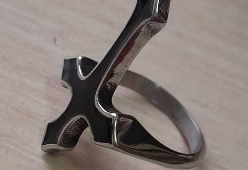 Кольцо-перстень с чёрной эмалью