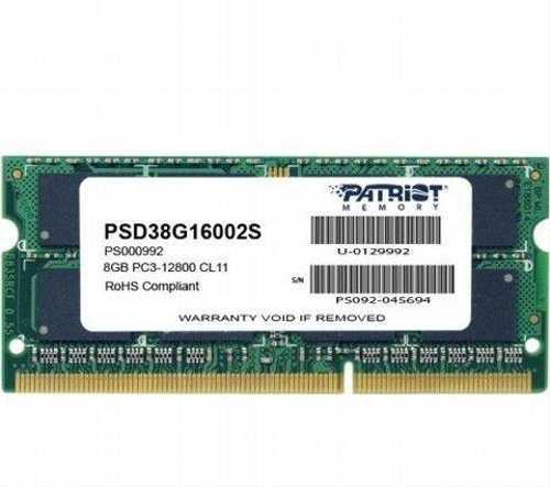 Память SO-dimm DDR-III 8Gb Patriot psd38g16002s (1