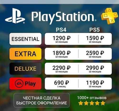 Подписка PS Plus Extra 12 мес. Все тарифы / 600 Игр