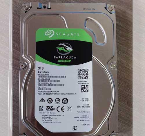 Жесткий диск SATA-3 3Tb Seagate 7200 BarraCuda